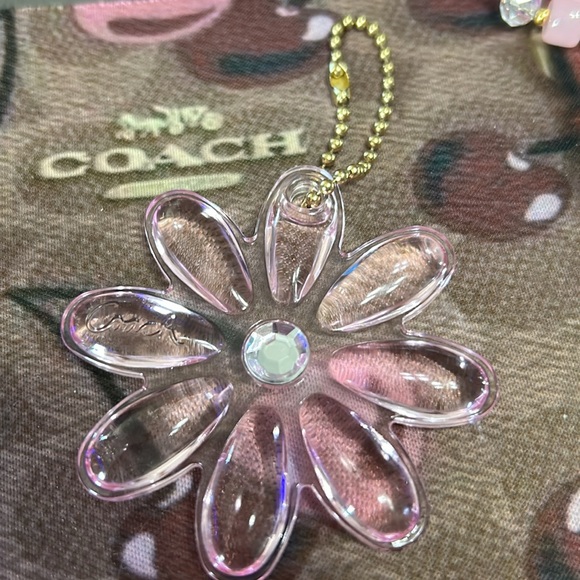 Coach | Jewelry | Coach Poppy Pink Lucite Daisy Flower Hangtag Fob Ec ...